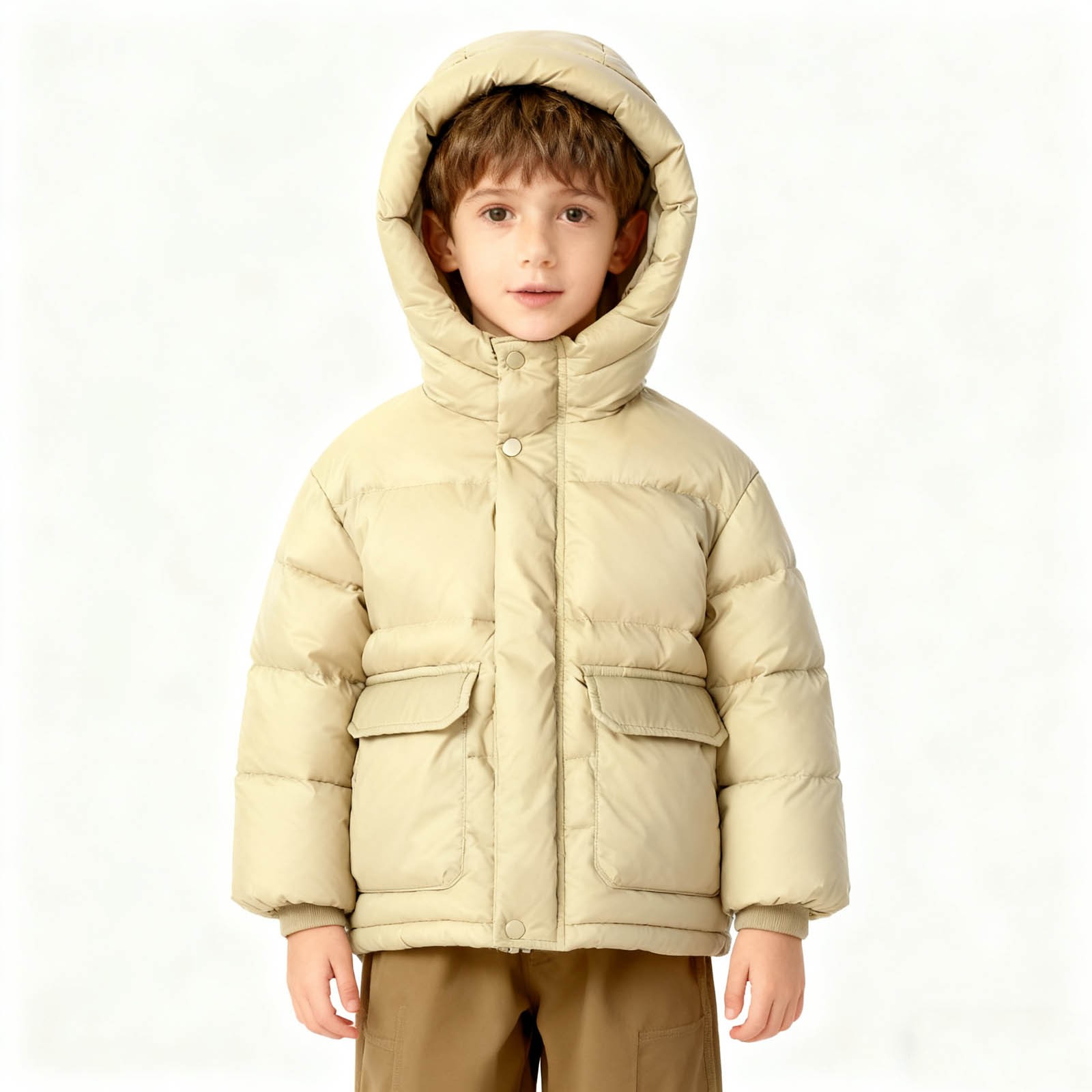 AHTJRT Puffer Coats for Boys Winter Full Zip Thermal Puffy Coats with ...