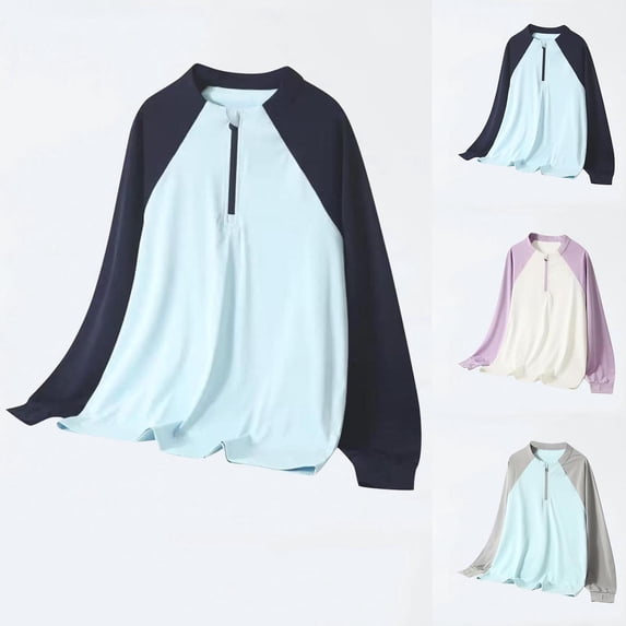 AHTJRT Quarter Zip Sweatshirts for Kids Boys Girls Raglan Long Sleeve ...