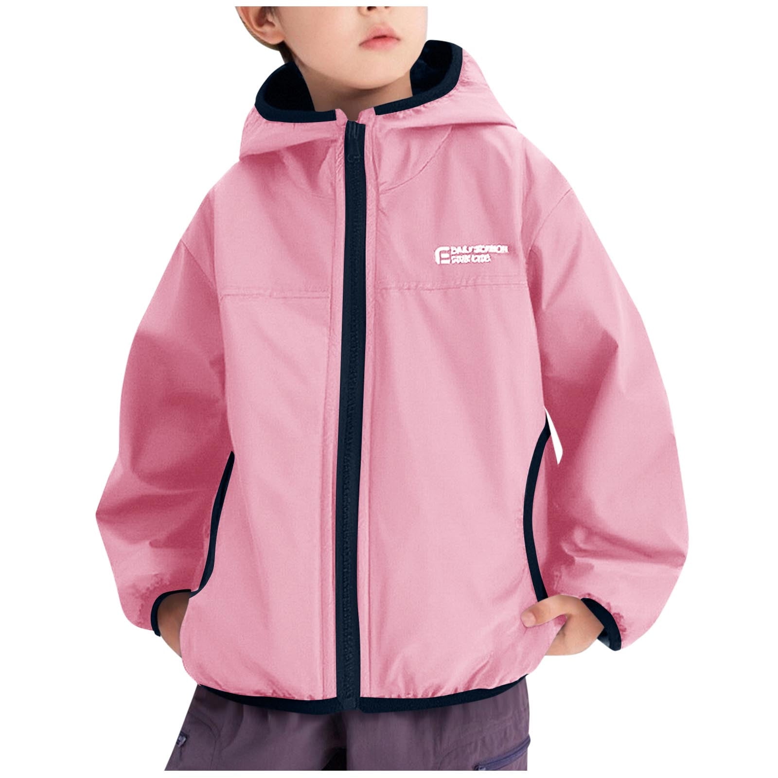 AHTJRT Rain Jackets for Girls Boys Full Zip Softshell Waterproof Hooded ...