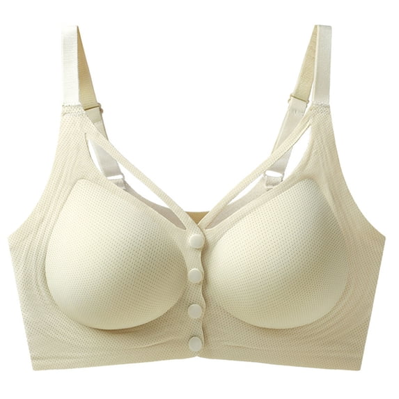 AHTJRT Seamless Front Closure Bras for Women Adjustable Straps Padded ...