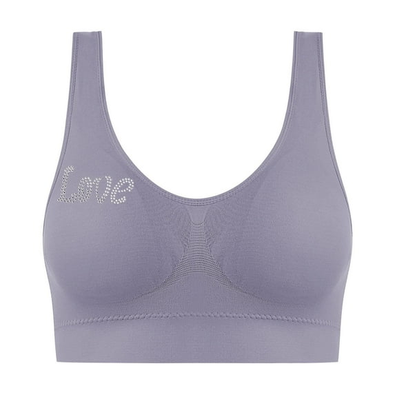 AHTJRT Sport Bras for Women Low Cut Seamless Full Coverage Love ...