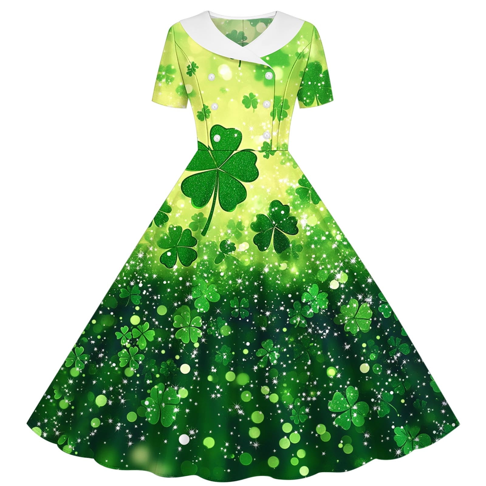AHTJRT St.Patricks Day Dresses for Girls Cute Lucky Clover Patterns ...