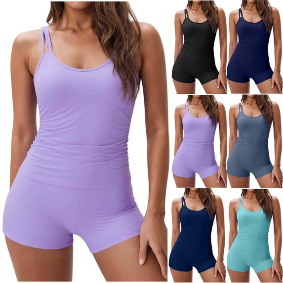 AHTJRT Strappy Bikini Sets for Women Ruched Slimming Tummy Control ...