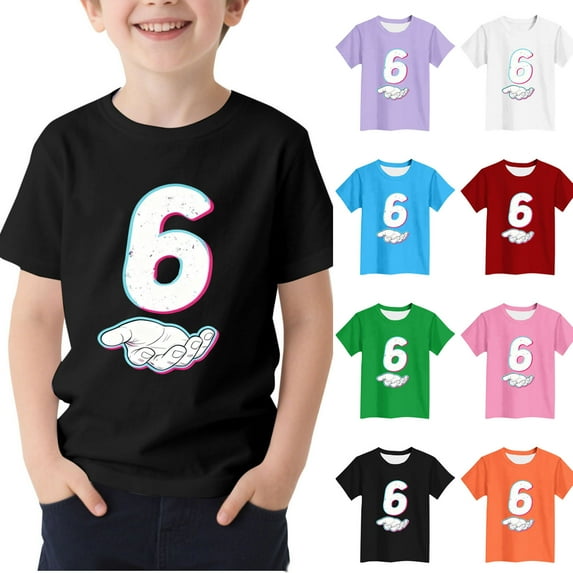 AHTJRT T-Shirt for Kids Boys Girls Number Six Team Sports Trainnig ...
