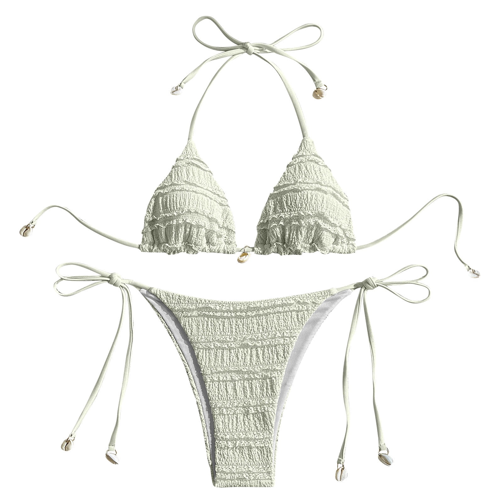 AHTJRT Triangle Halter Bathing Suits for Women Adjustable Spaghetti ...