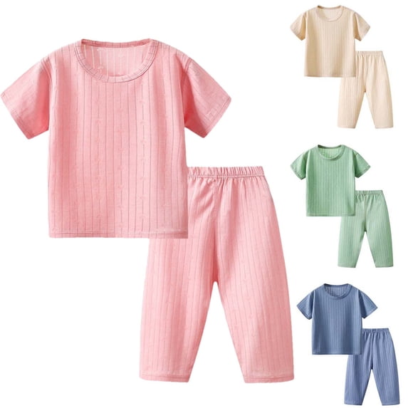 AHTJRT Two Piece Modal Sets for Kids Boys Girls Comfy Sleeping Homwear ...
