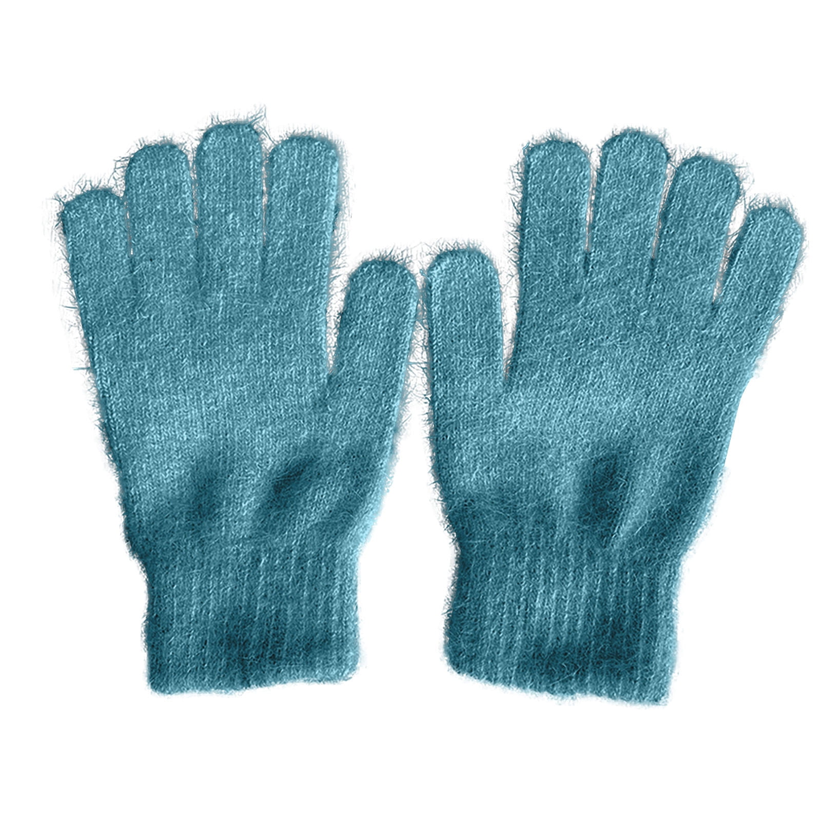 AHTJRT Winter Gloves for Men Women Plain Full Fingers Fashion Fuzzy ...