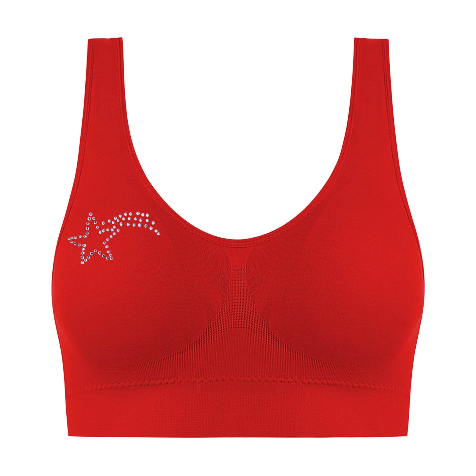 AHTJRT Wirefree Sports Bras for Women Star Patterns Breathable ...