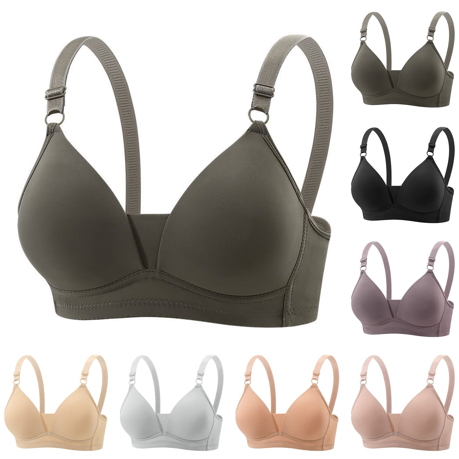 AHTJRT Wireless Triangle Bras Full Coverage Plunge Unlined Bralettes ...