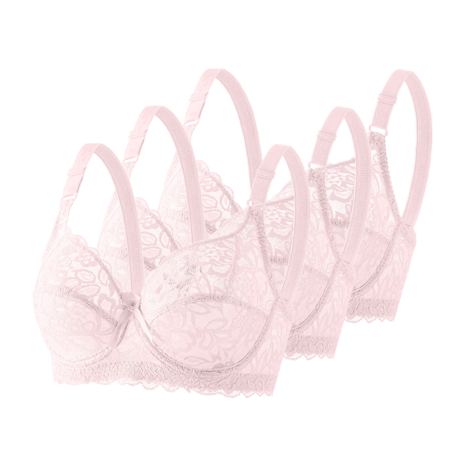 AHTJRT Women's 3 Pack Lace Bra Underwired Mesh See Through Breathable ...