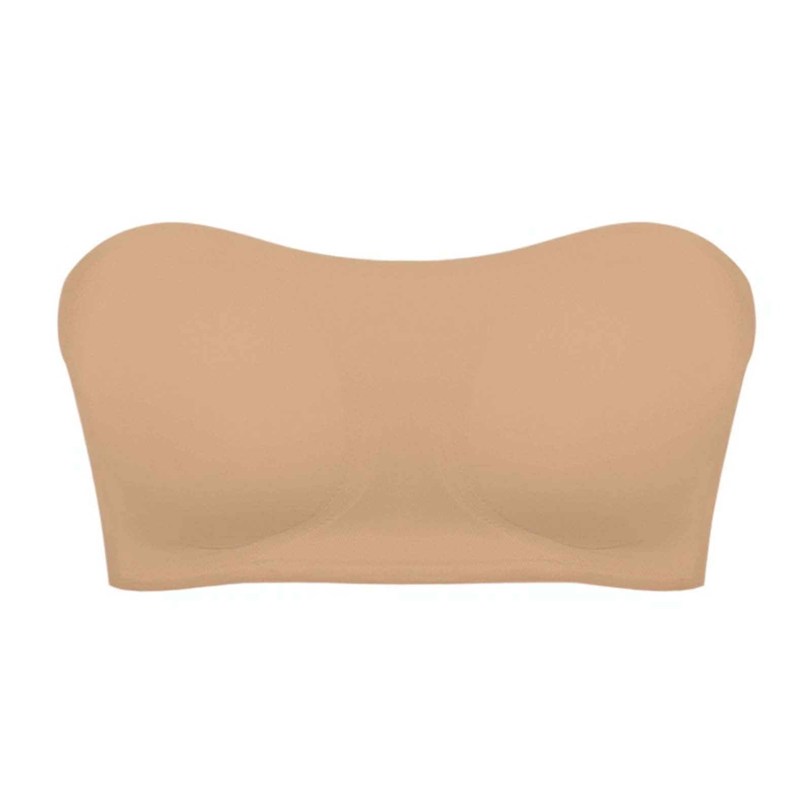 AHTJRT Women's Bandeau Bras Comfy Wave Edge Bras Strapless Seamless Non ...