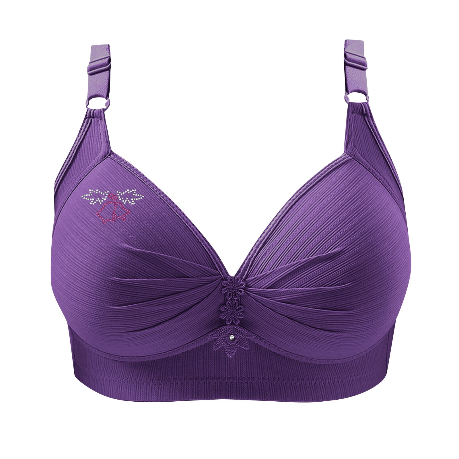 AHTJRT Women's Full Coverage Bralettes Deep V Seamless Wirefree Bras ...