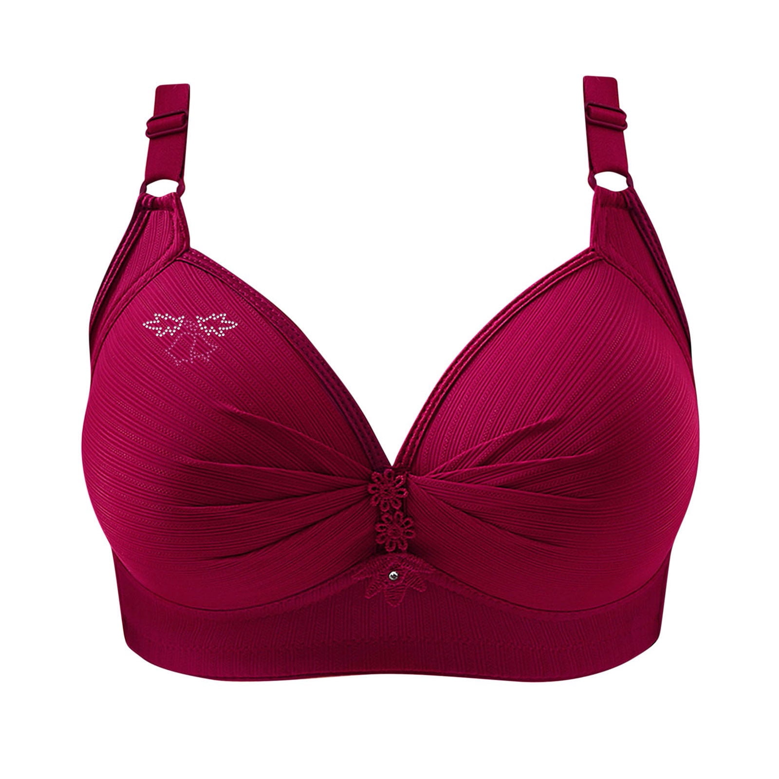 AHTJRT Women's Full Coverage Bralettes Deep V Seamless Wirefree Bras ...