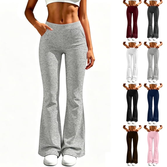 AHTJRT Women's High Waist Flare Yoga Pants Casual Fall Spring Stretch ...