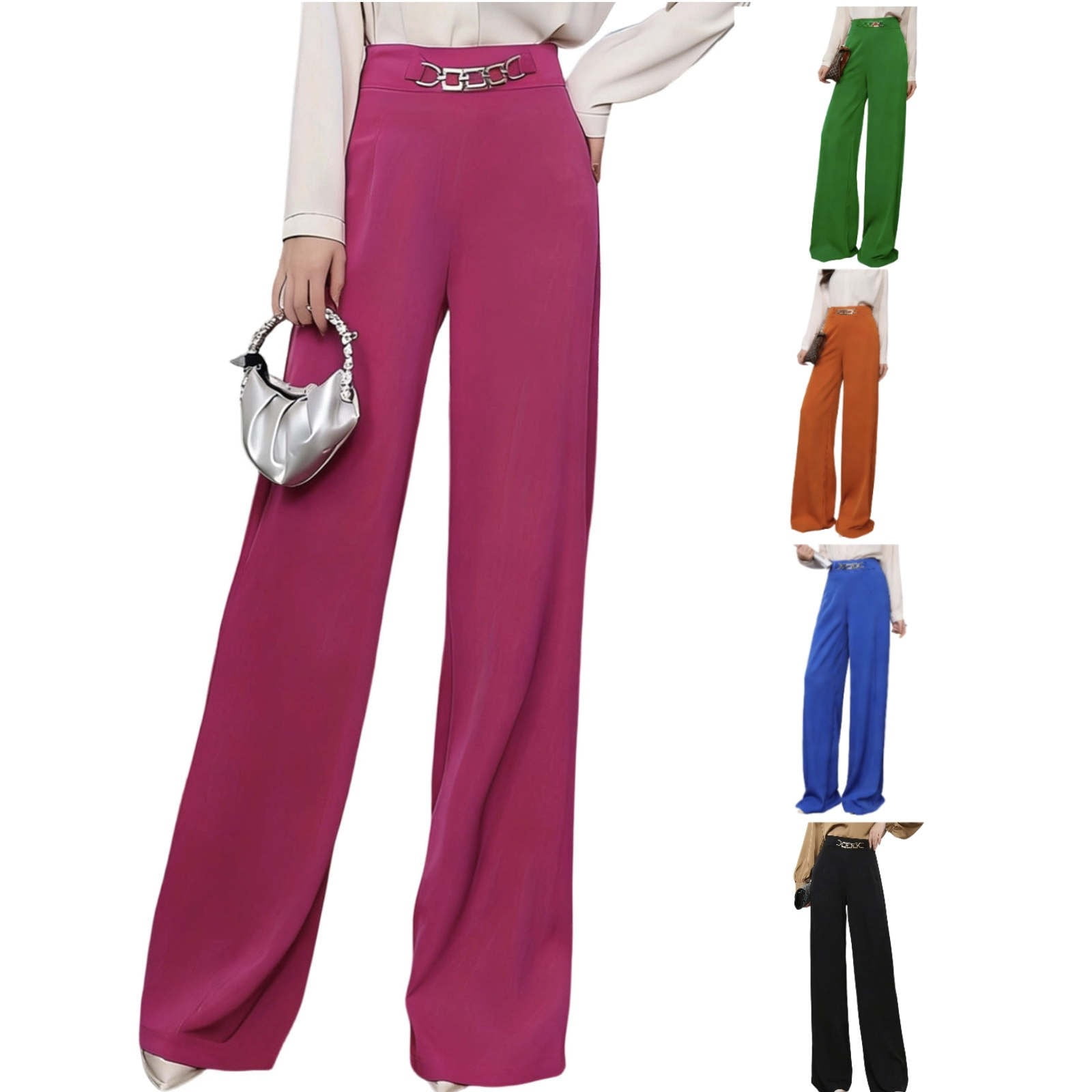AHTJRT Women's High Waisted Pants Dress Pants Dressy Casual Straight ...