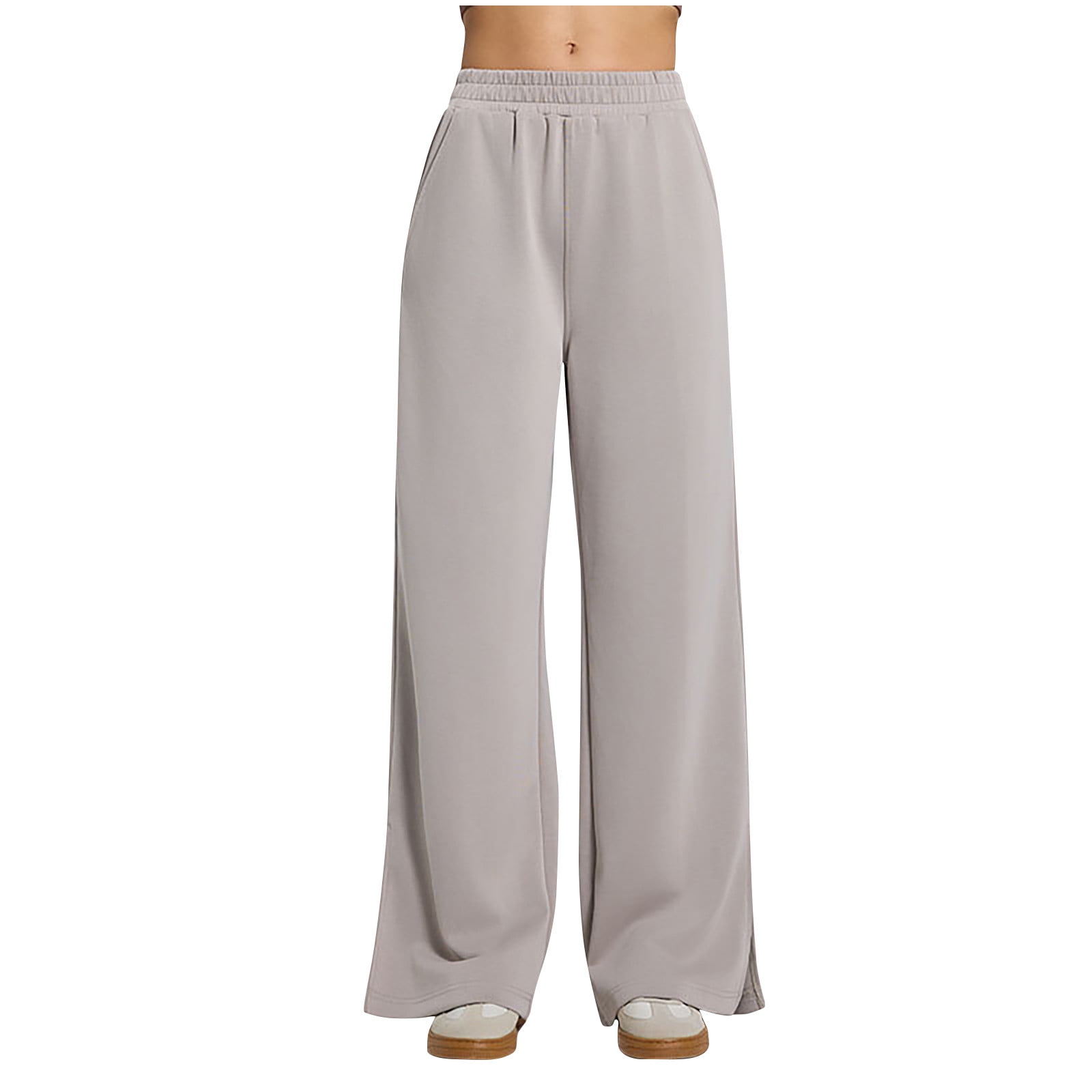 AHTJRT Women's High Waisted Wide Leg Pants Pleated Business Wrinkle ...