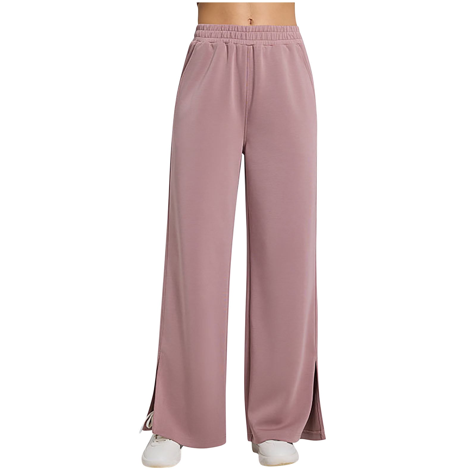 AHTJRT Women's High Waisted Wide Leg Pants Pleated Business Wrinkle ...