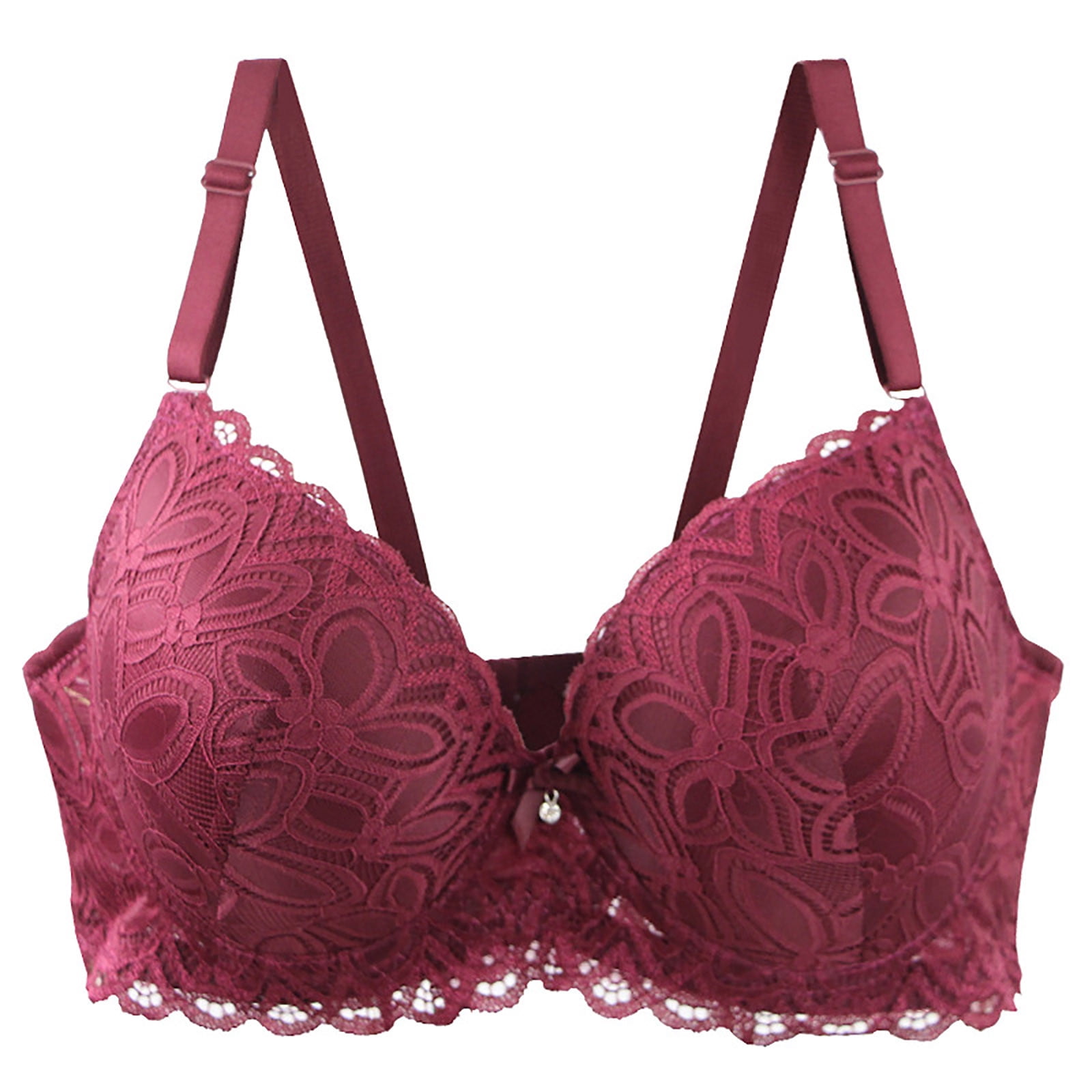 AHTJRT Women's Lace Bra Sheer Deep V Balconette Underwire Unlined ...