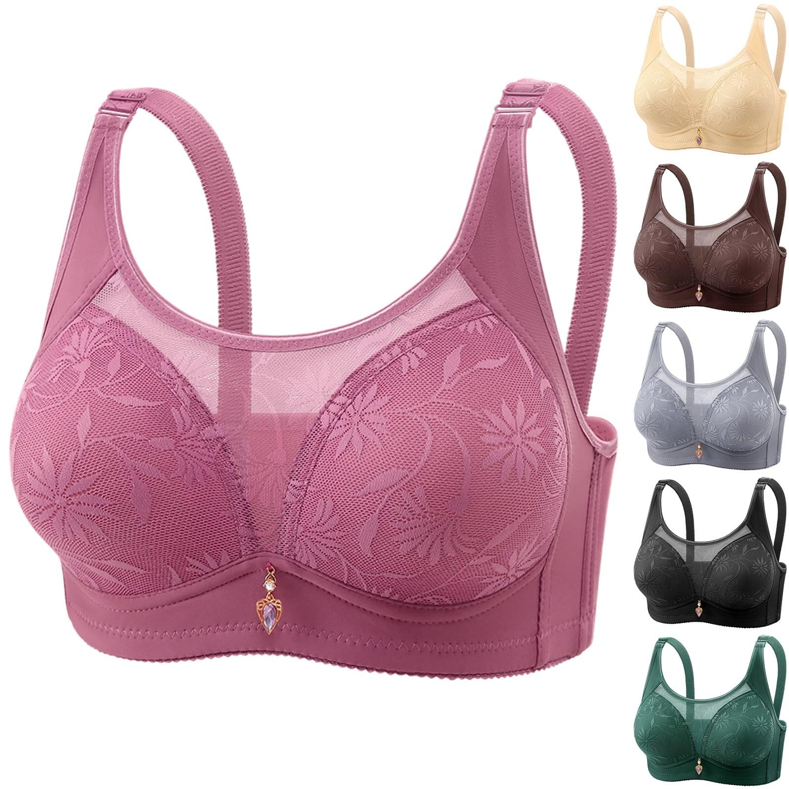 AHTJRT Women's Lace Bralettes Sheer See Through Adjustable Straps ...
