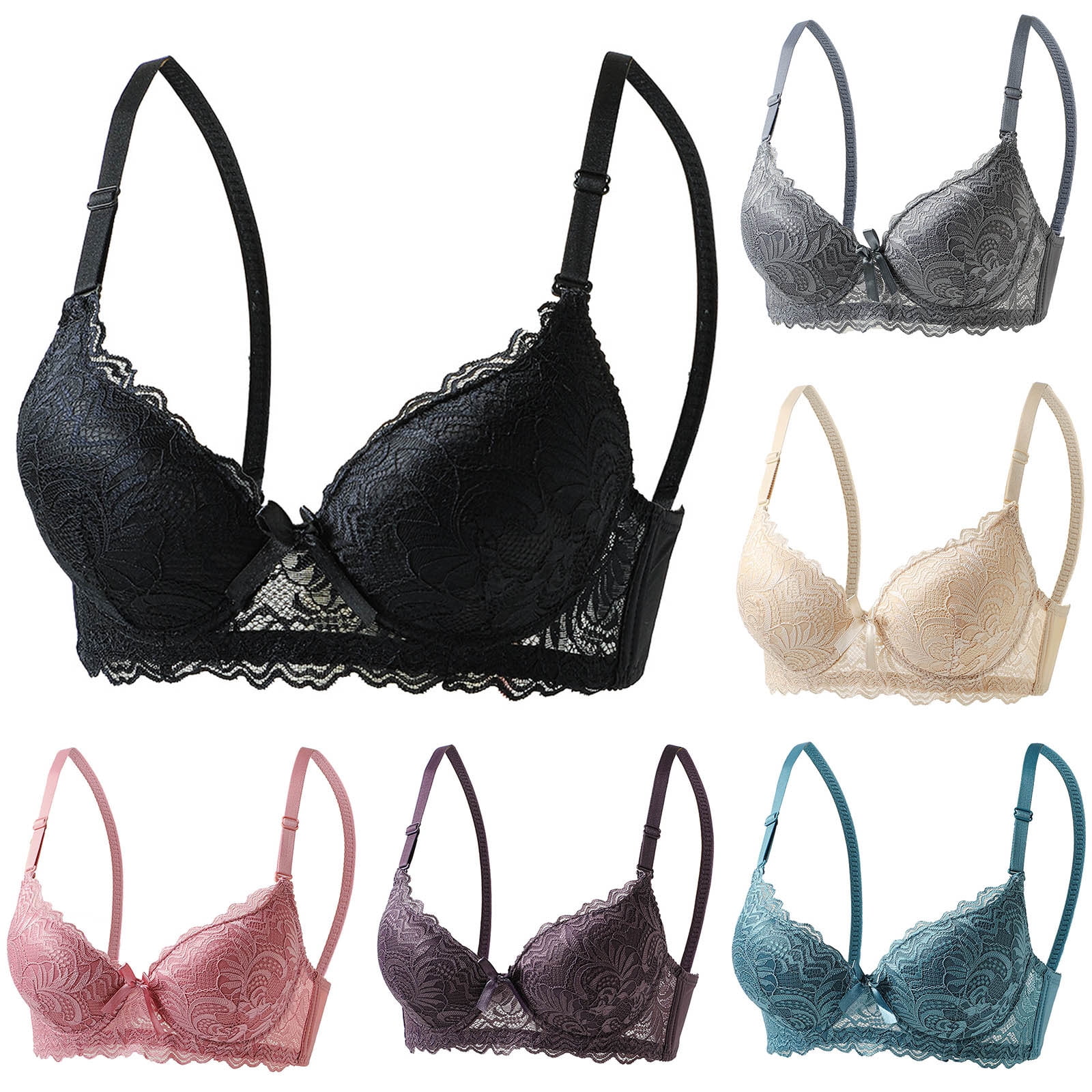 AHTJRT Women's Lace Bras Full Coverage Bralettes Deep V Sheer See ...