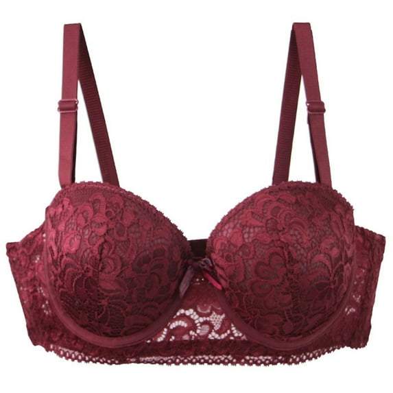 AHTJRT Women's Lace Push Up Bra 2 Cups Underwire Supportive Scalloped ...