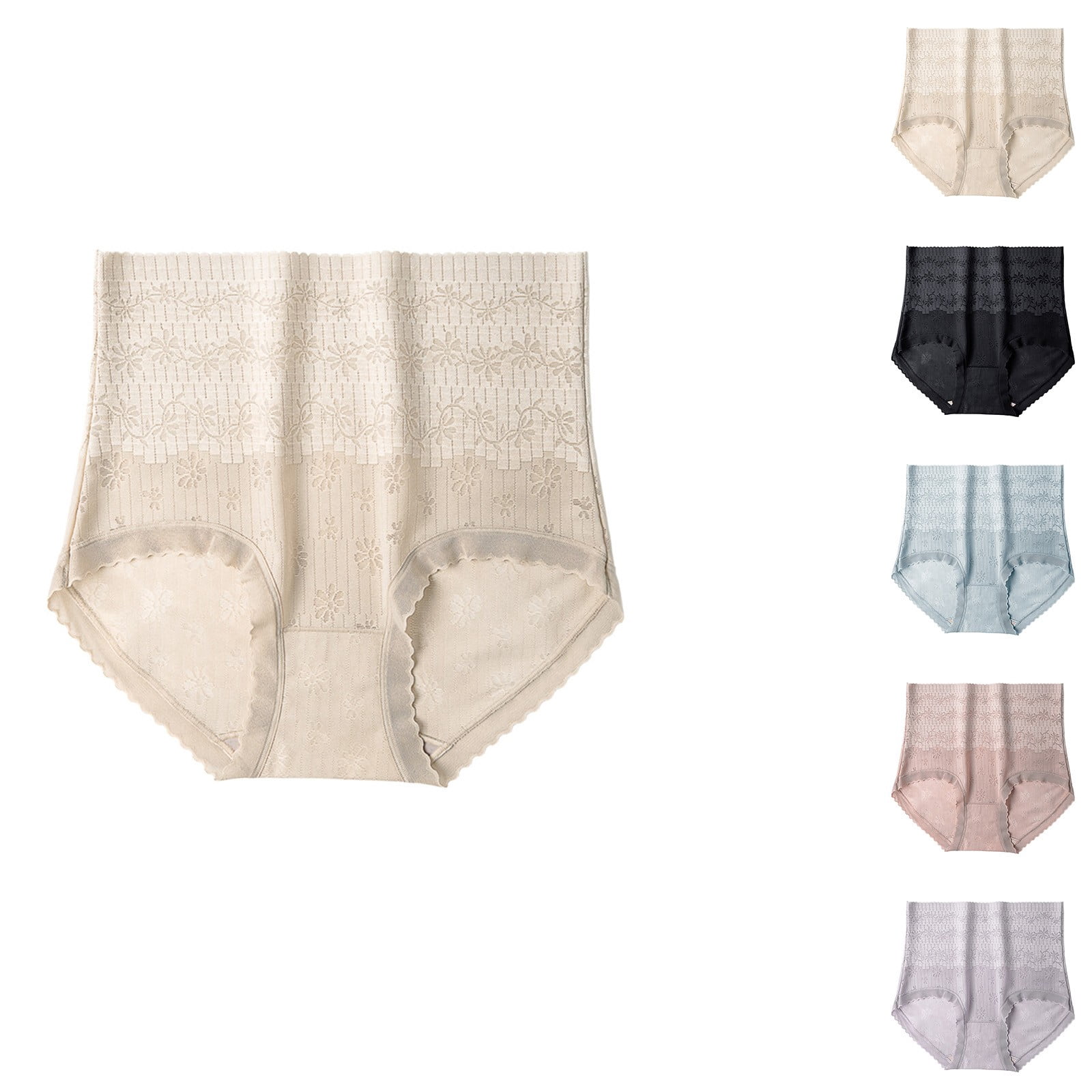 AHTJRT Women's Lace Underwear High Waist Tummy Control Panties Soft ...
