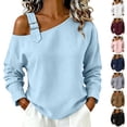 AHTJRT Women's One Shoulder Tops Adjustable Straps Long Sleeve Going ...
