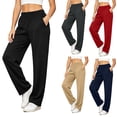 AHTJRT Women's Plus Size Straight Leg Pants Elastic Waist Comfort Ultra ...