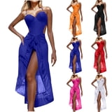 AHTJRT Women's Push-Up Monokini Halter Sarong Seashell Bathing Suit ...