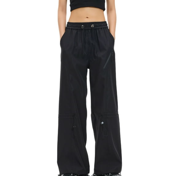 AHTJRT Women's Sweatpants Drawstring Elastic Joggers with Zipper Pocket ...