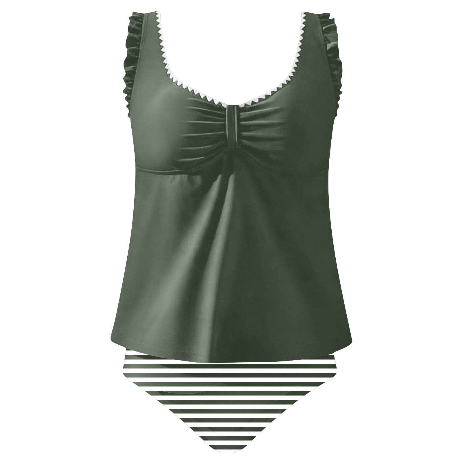AHTJRT Women's Tankini Bathing Suit Modest Two Pieces Swim Suits Ruffle ...