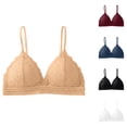 AHTJRT Women's Triangle Bras Deep V Neck Spaghetti Straps Lightly Lined ...