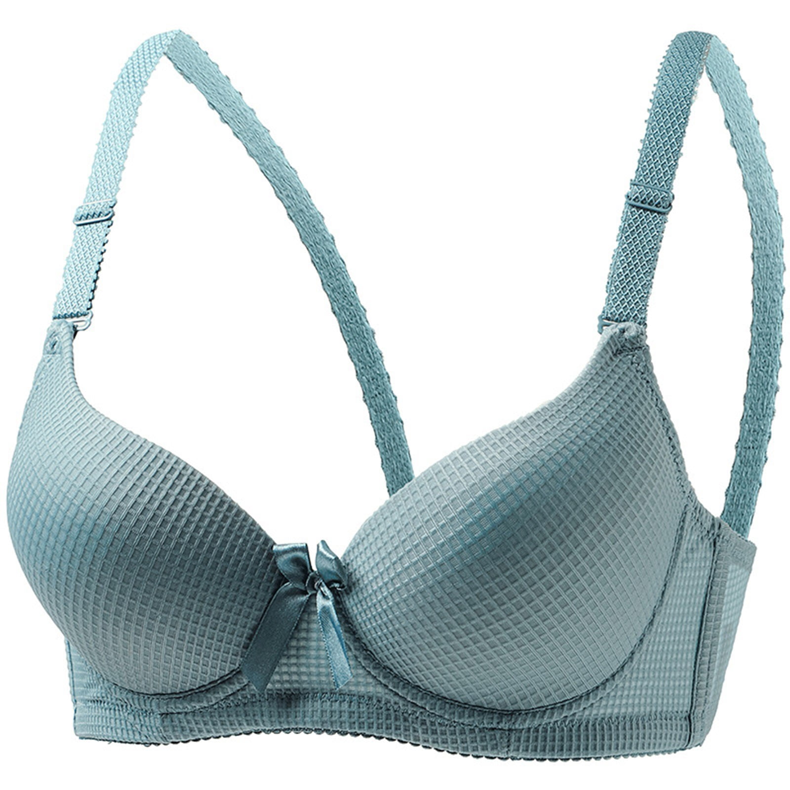 AHTJRT Women's Underiwre Bras Textured Ajdustable Spaghetti Straps ...