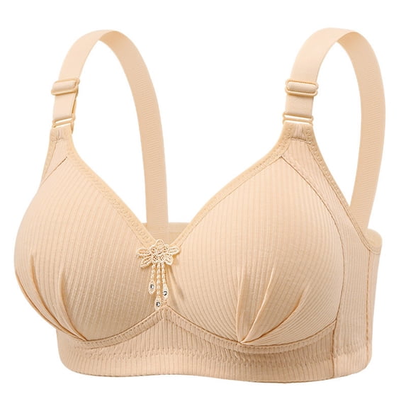 AHTJRT Women's V Neck Bras Full Coverage Seamless Wirefree Bralettes ...