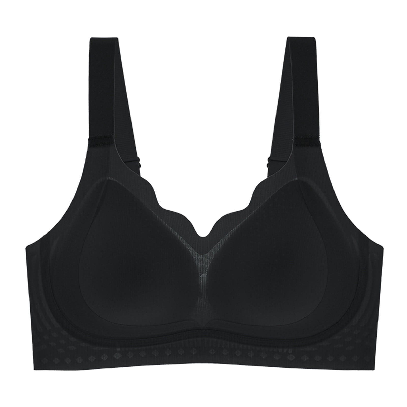 AHTJRT Women's Wirefree Bralettes Sheer Full Coverage Seamless Push Up ...