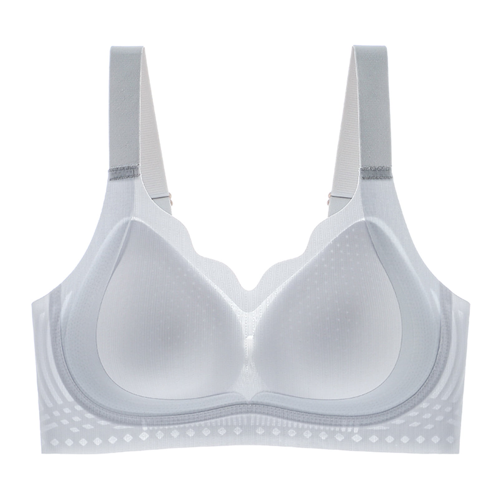 AHTJRT Women's Wirefree Bralettes Sheer Full Coverage Seamless Push Up ...