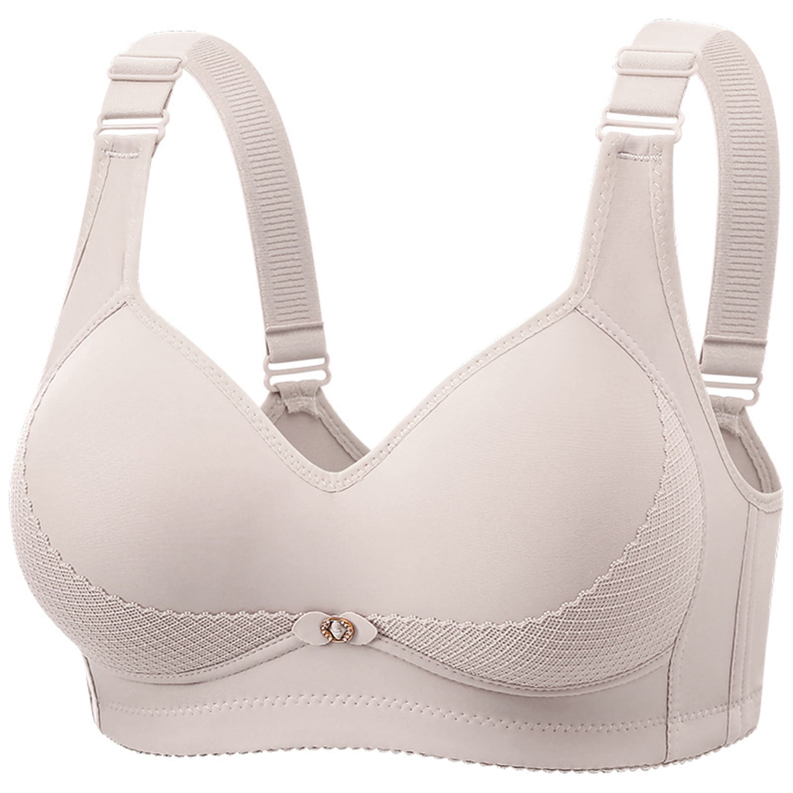 AHTJRT Women's Wireless Push Up Bras Supportive Comfort Breathable ...