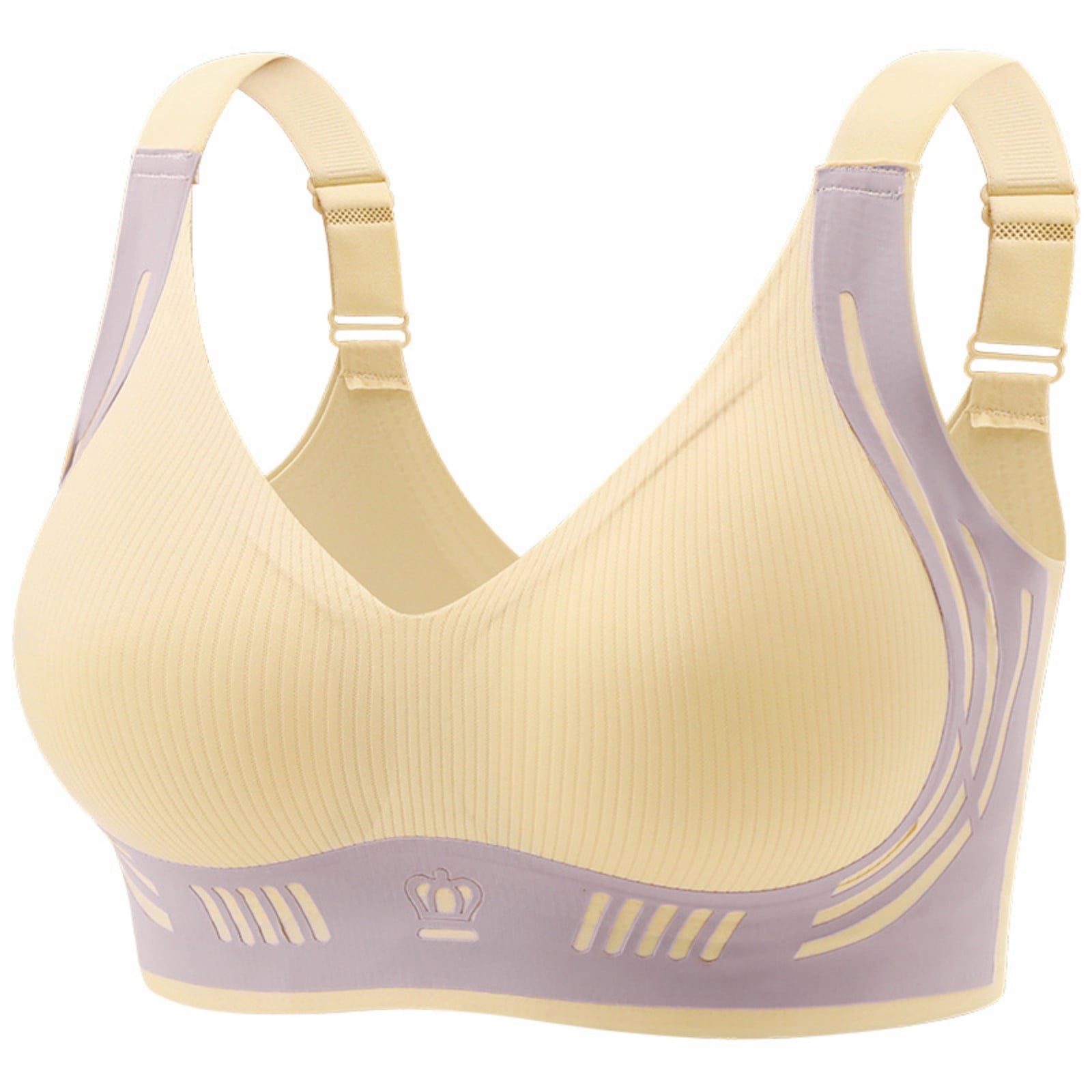 AHTJRT Women's Workout Sports Bras Deep V Adjusatble Bralettes Full ...