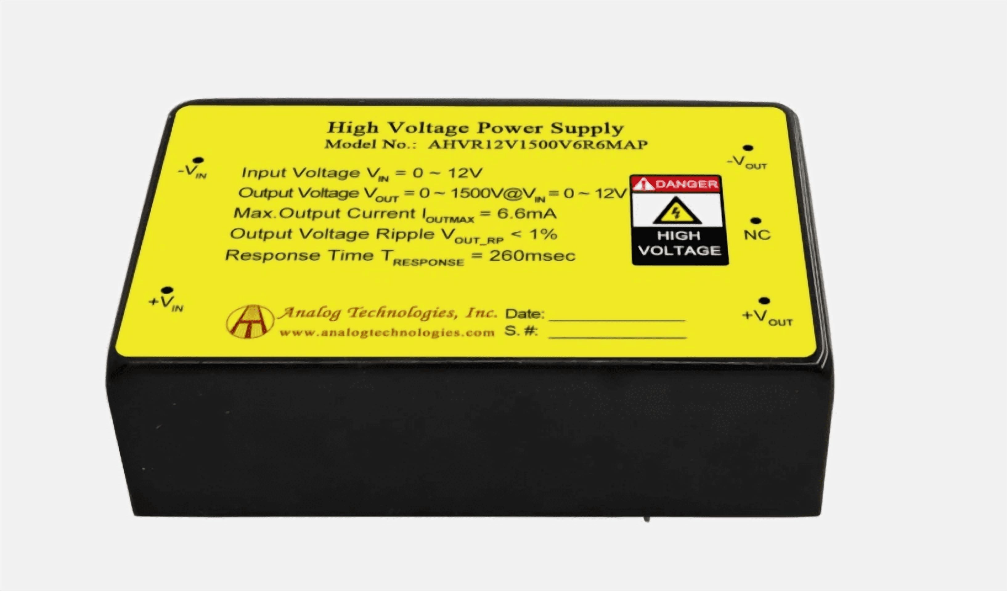 AHVR12V1500V6R6MAP – I/O Proportional DC-DC High Voltage Power Supply ...