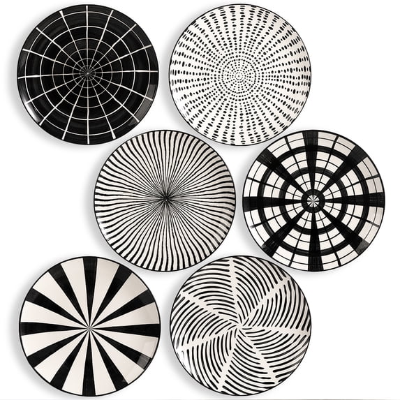 AHXLL Dinner Plates Ceramic Set, 10 Inch, Porcelain, Set of 6, Modern ...