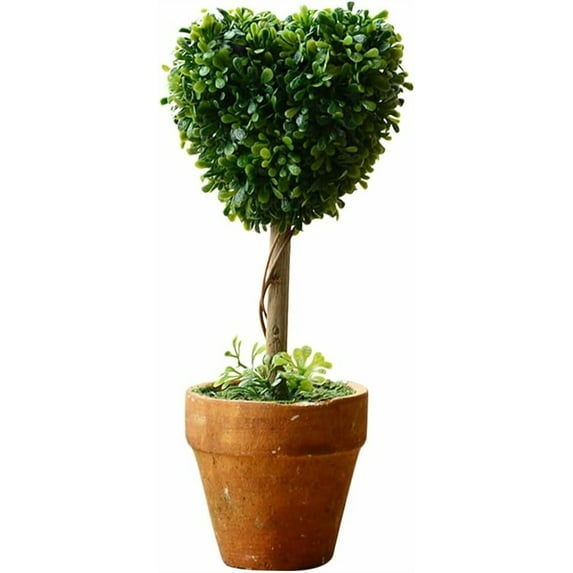 AHeartcove 8“ Artificial Boxwood Topiary Small Fake Plant with Pot ...