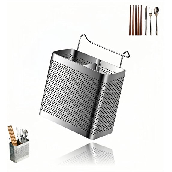 AHeartcove Stainless Steel Utensil Holder for Kitchen Counter, 2 ...