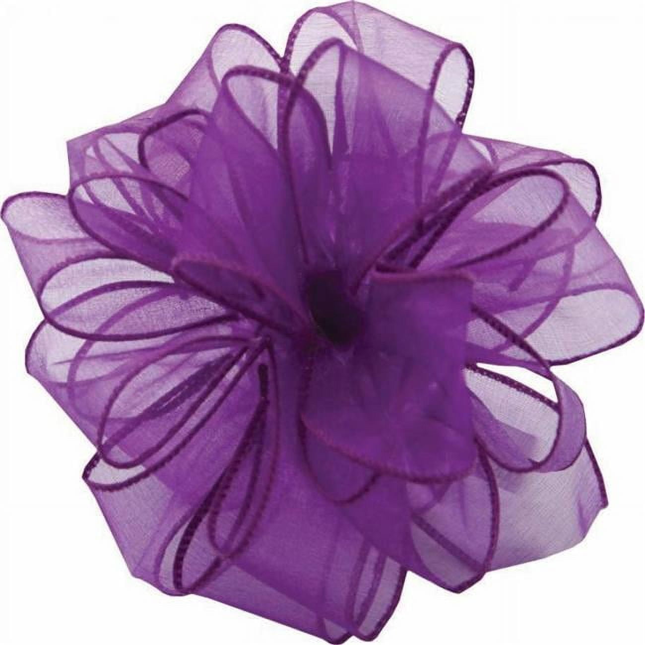 AI-190909-Q12 1.5 in. x 50 Yards Wired Purple Spring Sheer Ribbon - Set ...