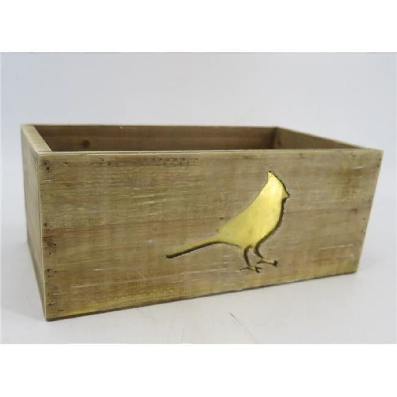 AI-3405-986-Q04 Brown Wood with Gold Bird Pattern Box - Set of 4 ...