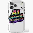 AI Animal Instincts Rainbow Gradient Retro Sticker Style for iPhone ...