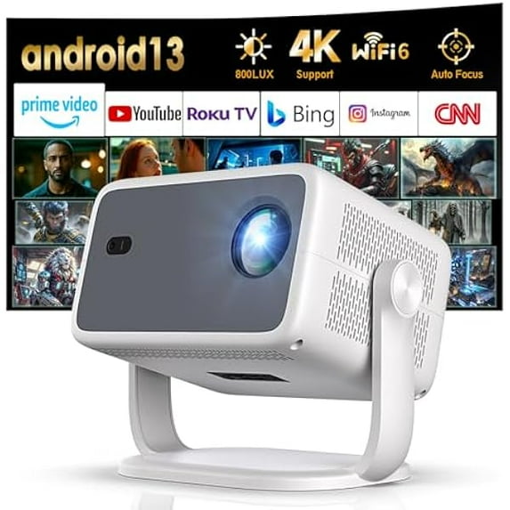 [ AI Auto Focus] Portable Projector Native1080P Support 4K Parse WIFI6 ...