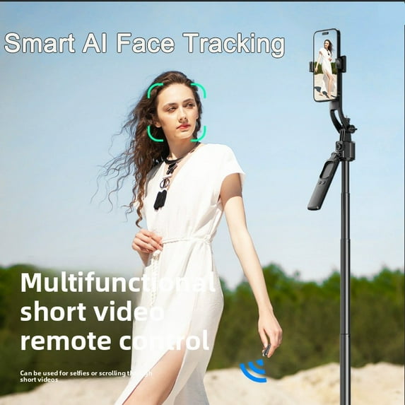 AI Auto-Tracking Selfie Stick Tripod with Fill Light & Bluetooth Remote ...