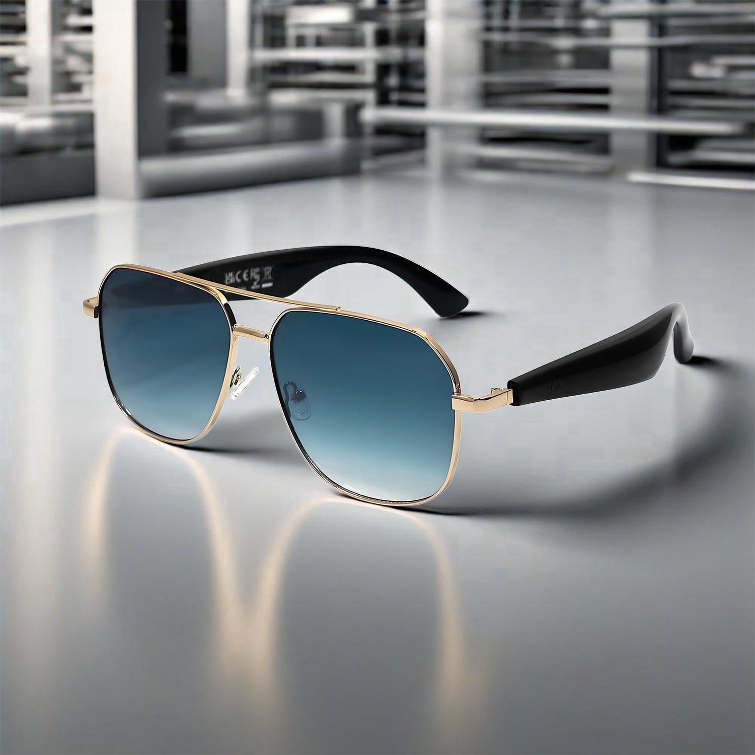AI Bluetooth 5.4 Smart Aviator Sunglasses, 140 Languages Two-Way Voice ...