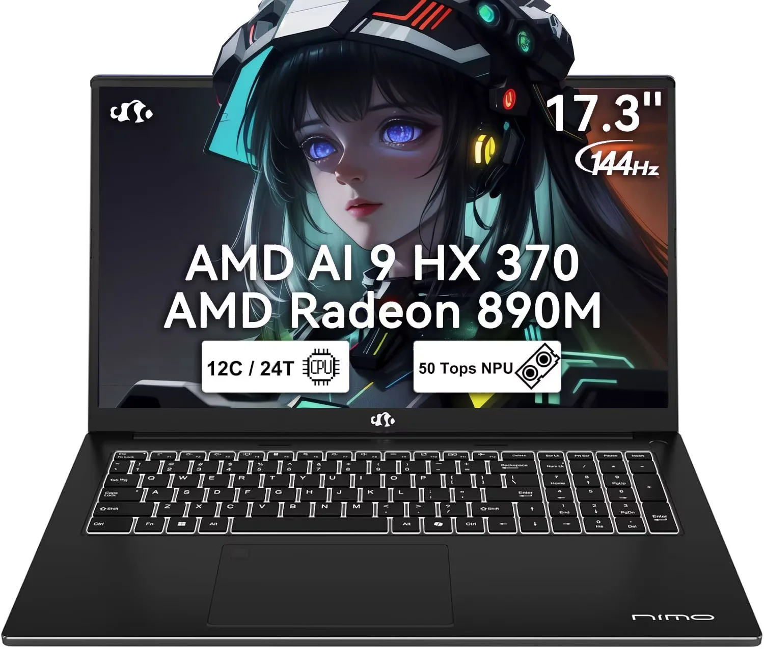 AI Copilot+ PC: 17.3" Business Laptop with AMD Ryzen AI 370 (50 TOPS NPU) & Radeon 890M Graphics ...