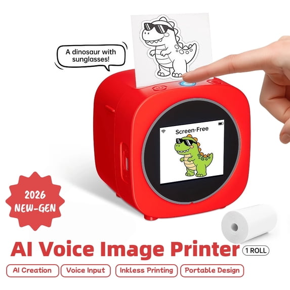 AI Creative Mini Printer, Voice-to-Image Sticker Maker, Portable ...